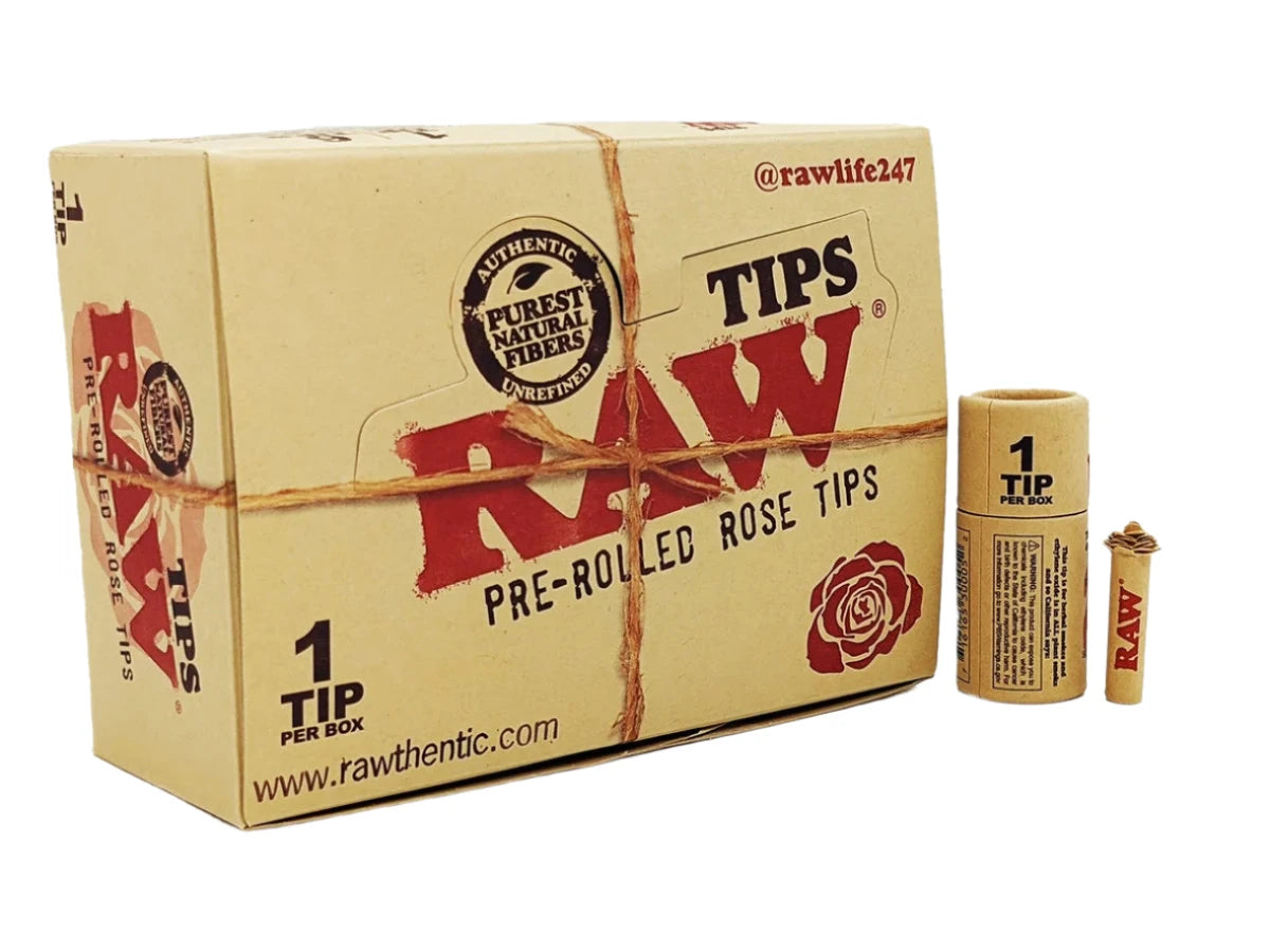 RAW Tips Pre Rolled Rose Tips 1 Tip Per Box – Zoom-X International