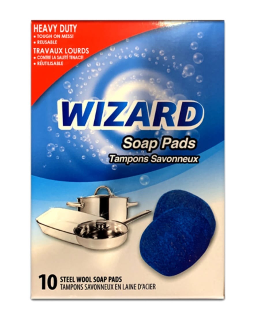 WIZARD SOAP PADS 10 STEEL WOOL SOAP PADS – Zoom-X International