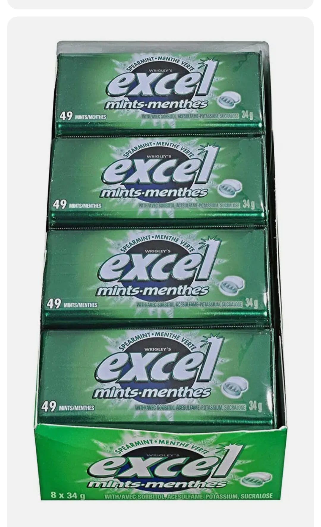 Excel Mints Spearmint( 34g) Tin,8 Count – Zoom-X International