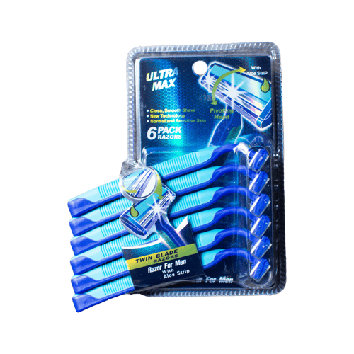 Ultra Max Razor 6 Pack Blue with Aloe Strip MEN (5+1 Bonus) – Zoom-X ...