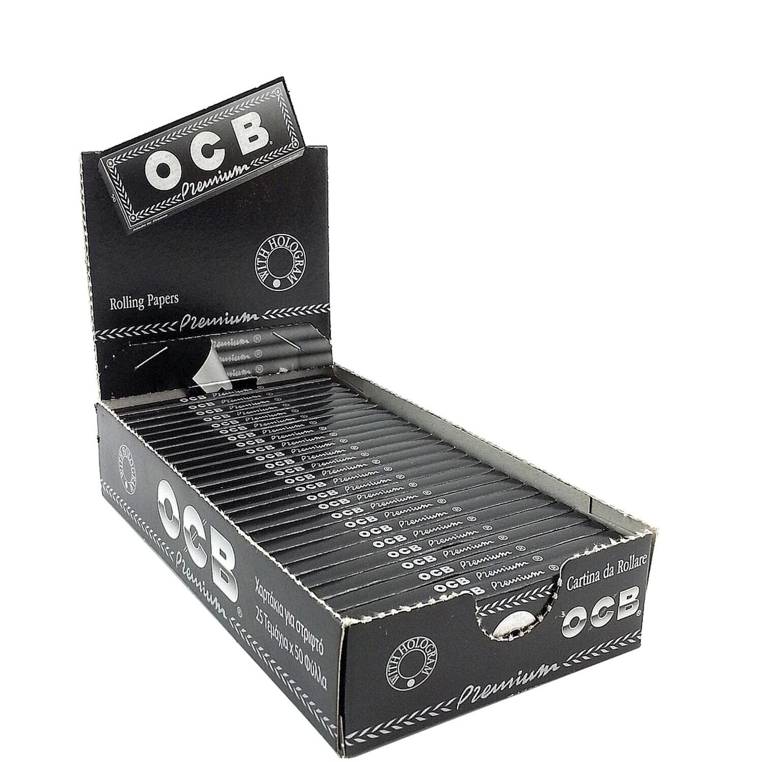 OCB Premium Black 1 1/4 Rolling Papers - 25 Pack Box – Zoom-X International