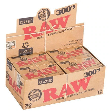 Raw Classic 300s 1 1/4 Rolling Papers - 20 Pack Box – Zoom-X International