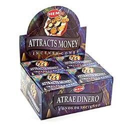 Hem Attract Money Cones (10 Cones/ Pack, 12 Packs/ Display Box & Burns ...
