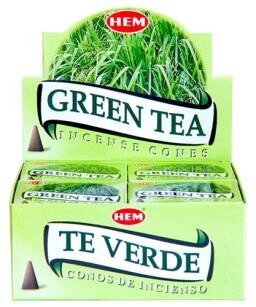 Hem Green Tea Cones (10 Cones/ Pack, 12 Packs/ Display Box & Burns: 30 ...