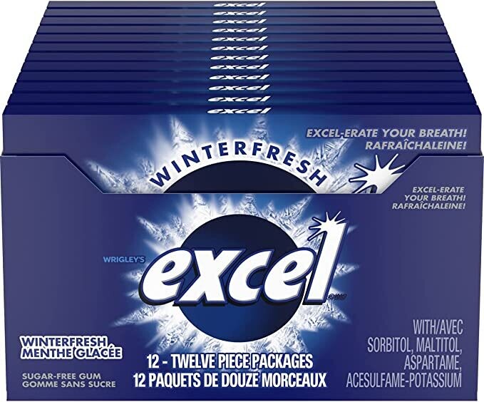 EXCEL, Winterfresh Flavoured Sugar Free Chewing Gum, 12 Pieces – ZoomX ...