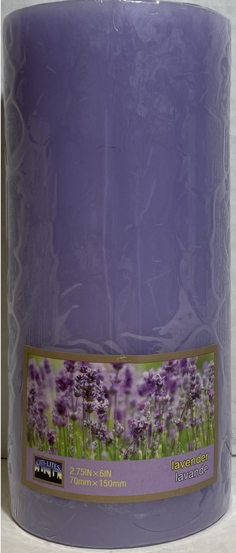 CITILITES 8" SCENTED PILLAR CANDLE LAVENDER LAVENDER – Zoom-X International