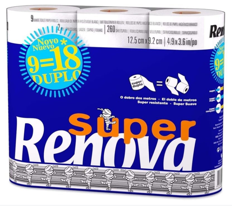 RENOVA TOILET PAPER SUPER DOUBLE 9=18 ROLL – ZoomX International